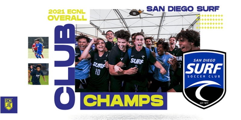 ECNL Boys Overall Club Award - San Diego Surf Soccer Club
